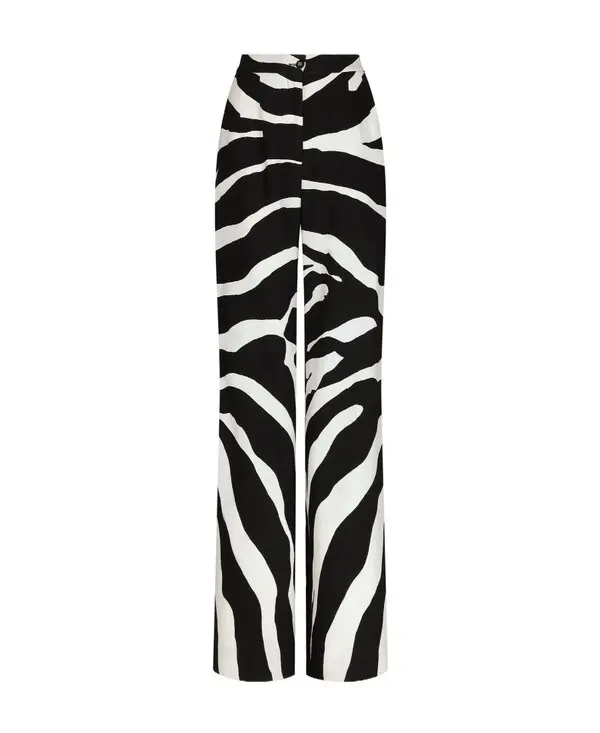 Dolce & Gabbana Dolce Gabbana Zebra-printed High Waist Flared Pants