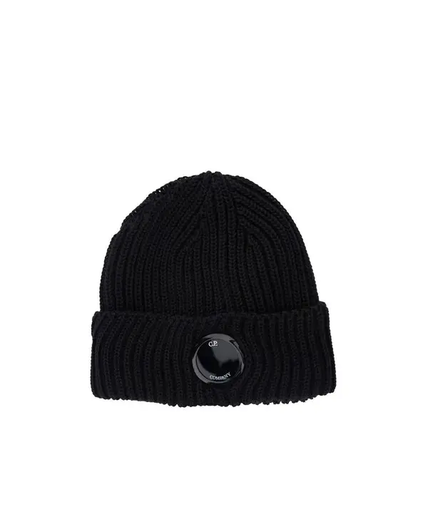 C.P. COMPANY Logo Plaque Knit Beanie