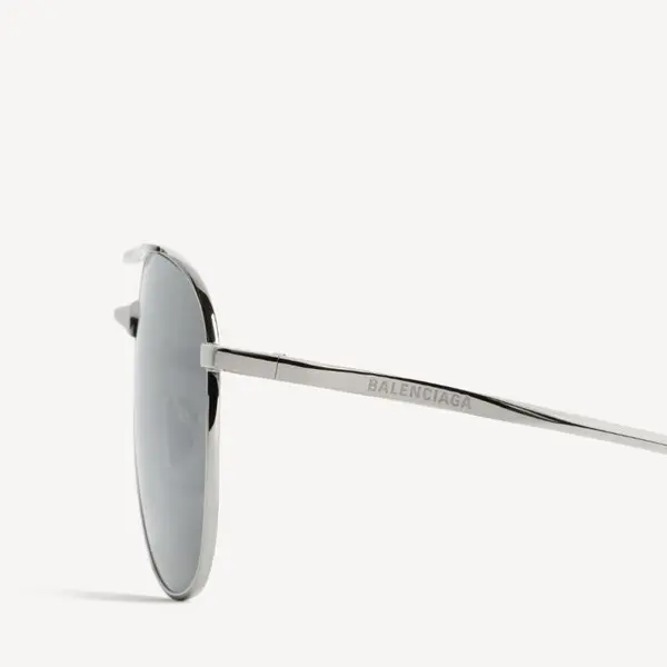 Balenciaga Monday Pilot Sunglasses In Light Ruthenium