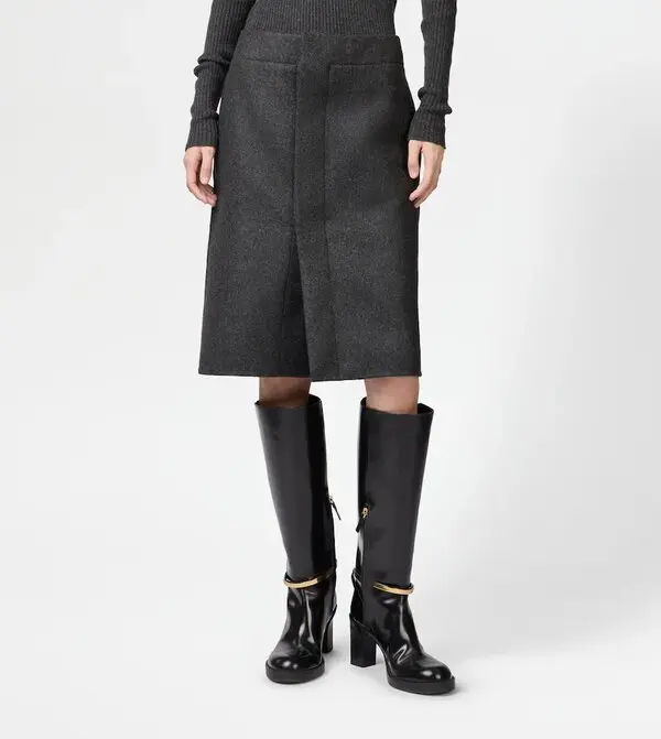 TOD'S Double-pocket Wool Skirt