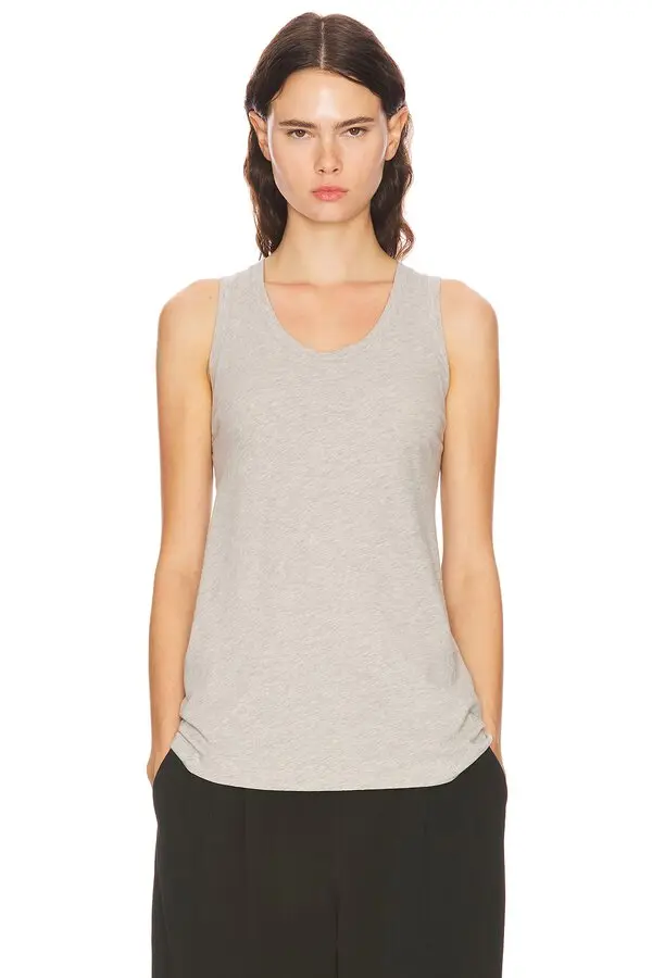 THE ROW Elana Top - Light Grey Melange