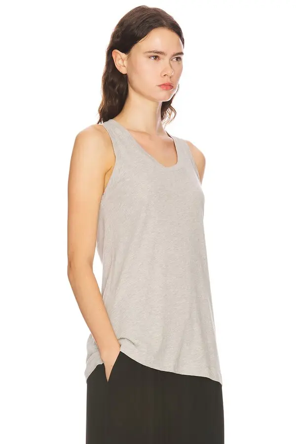 THE ROW Elana Top - Light Grey Melange