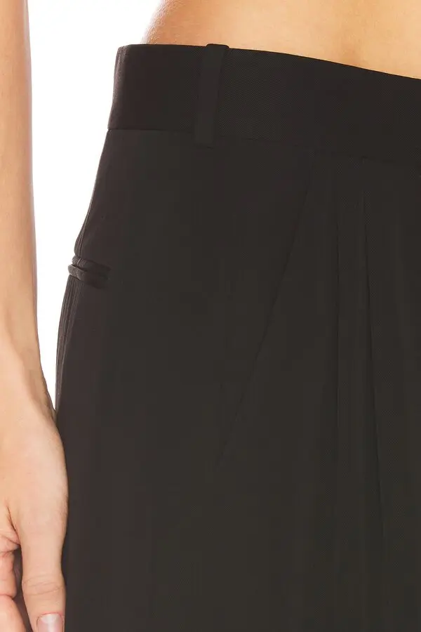 THE ROW Daniela Wool And Silk Blend Pleated Wide-leg Pants - Black