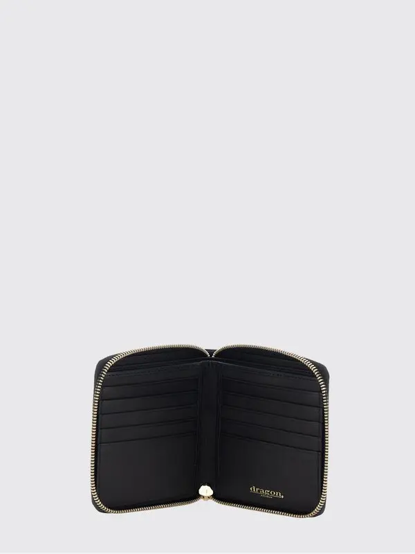 Dragon Diffusion Woven Leather Bifold Zip-around Wallet - Black