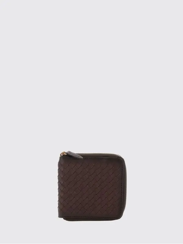 Dragon Diffusion Woven Leather Bifold Zip-around Wallet - Brown