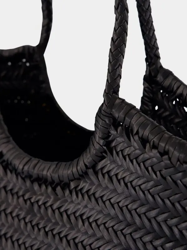 Dragon Diffusion Nantucket Woven Leather Shoulder Bag - Black