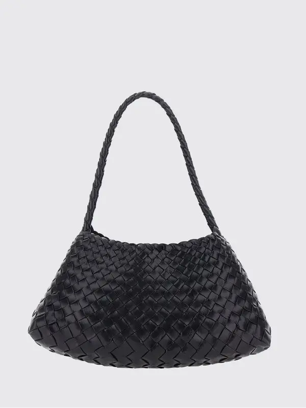 Dragon Diffusion Rosanna Woven Leather Flared Shoulder Bag - Black