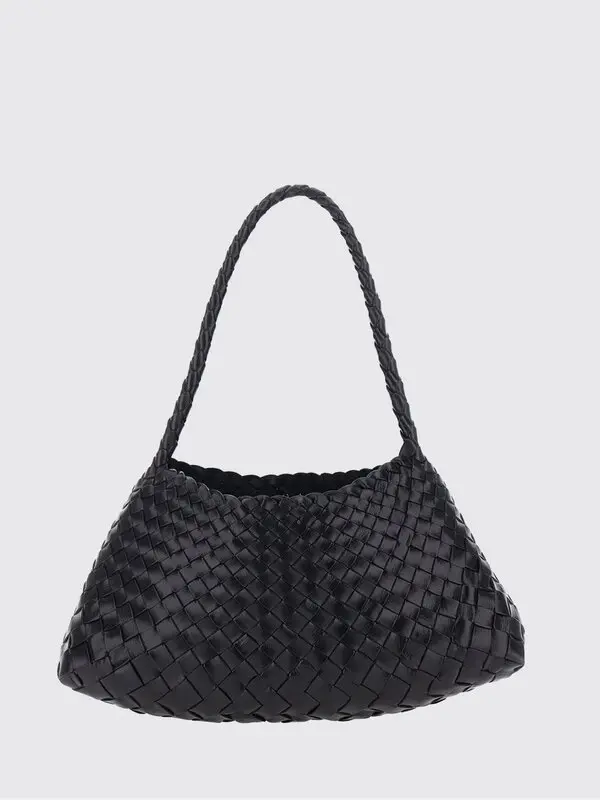 Dragon Diffusion Rosanna Woven Leather Flared Shoulder Bag - Black