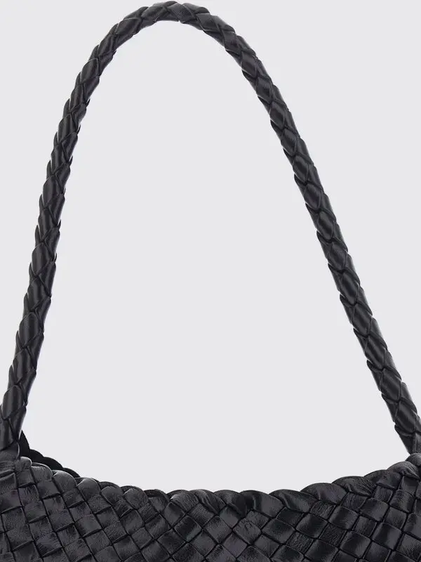 Dragon Diffusion Rosanna Woven Leather Flared Shoulder Bag - Black