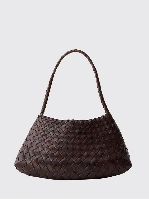 Dragon Diffusion Rosanna Woven Leather Flared Shoulder Bag - Brown