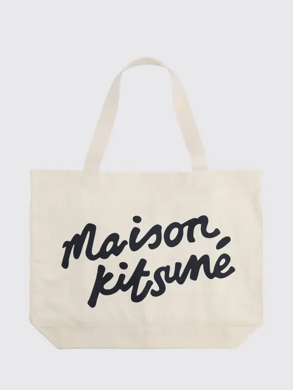 Maison Kitsuné Large Cotton Canvas Tote Bag - Ivory