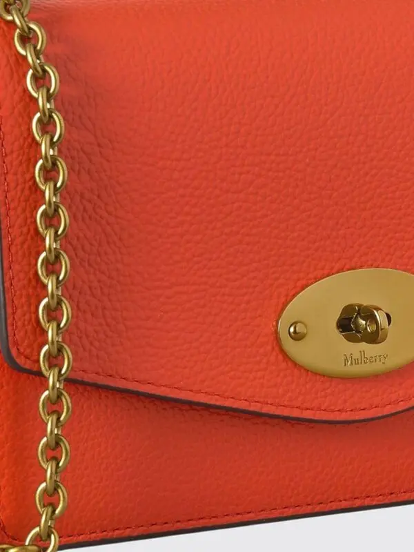 Mulberry Small Darley Crossbody Bag In Calf Leather With Chain Strap - Yellow