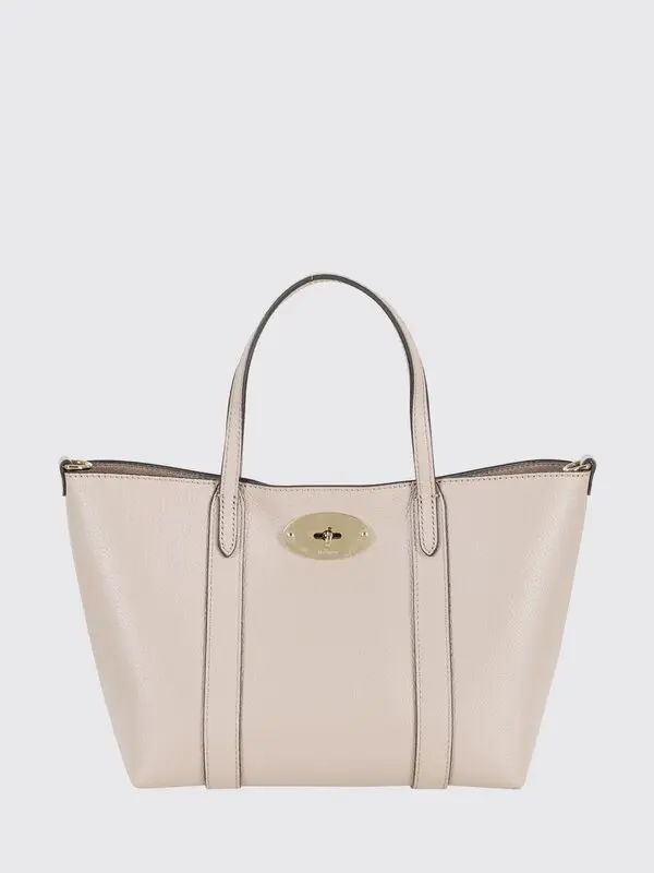 Mulberry Bayswater Mini Tote Bag In Grained Calf Leather With Removable Strap - Beige