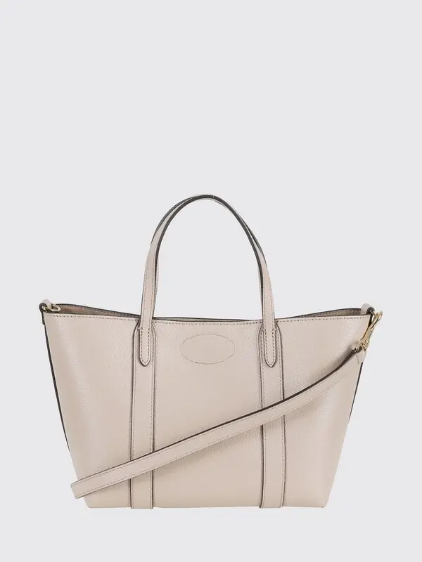 Mulberry Bayswater Mini Tote Bag In Grained Calf Leather With Removable Strap - Beige