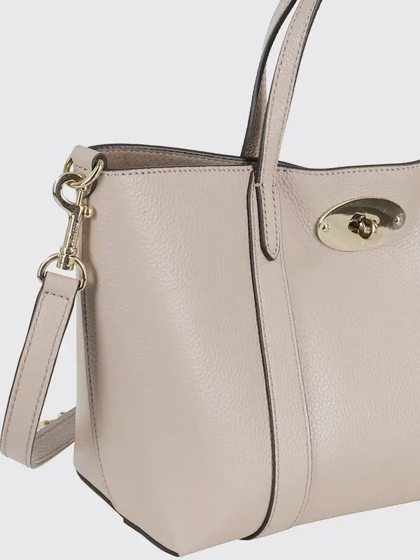 Mulberry Bayswater Mini Tote Bag In Grained Calf Leather With Removable Strap - Beige