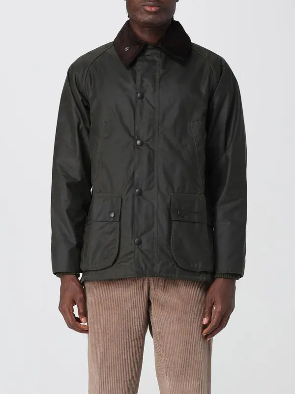 Barbour Bedale Relaxed Fit Waxed Cotton Jacket With Velvet Collar - Green