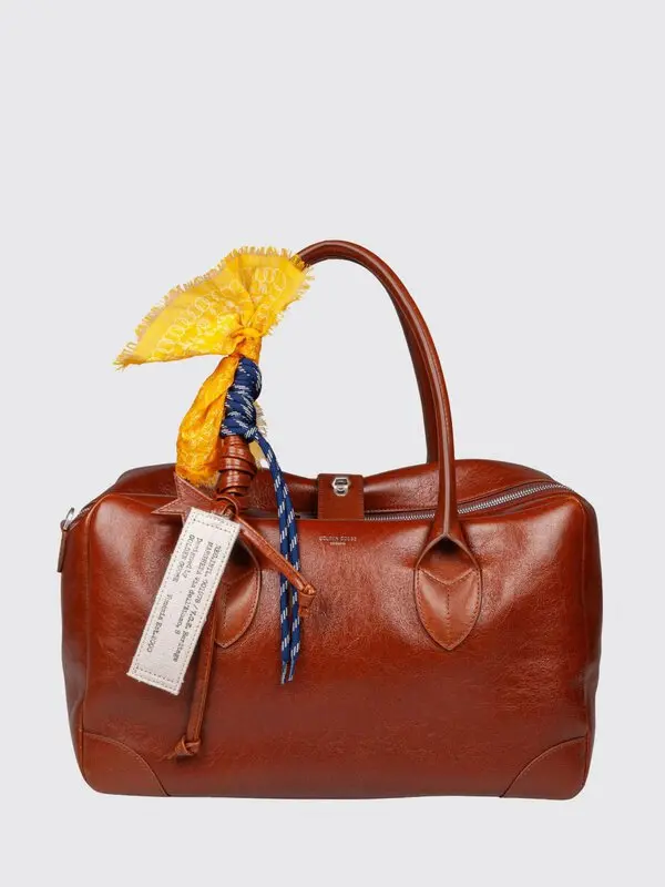 GOLDEN GOOSE Vita Leather Handbag With Double Handle And Detachable Shoulder Strap - Brown