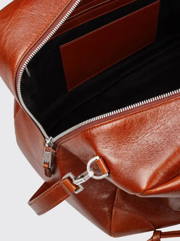 GOLDEN GOOSE Vita Leather Handbag With Double Handle And Detachable Shoulder Strap - Brown