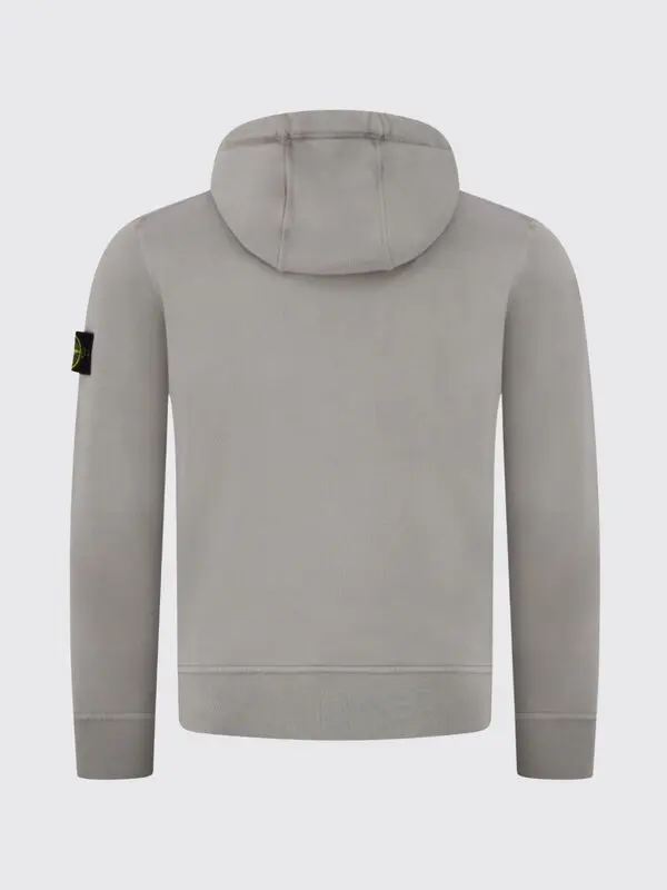 Stone Island Relaxed Fit Cotton Hoodie With Kangaroo Pocket - Grey 1