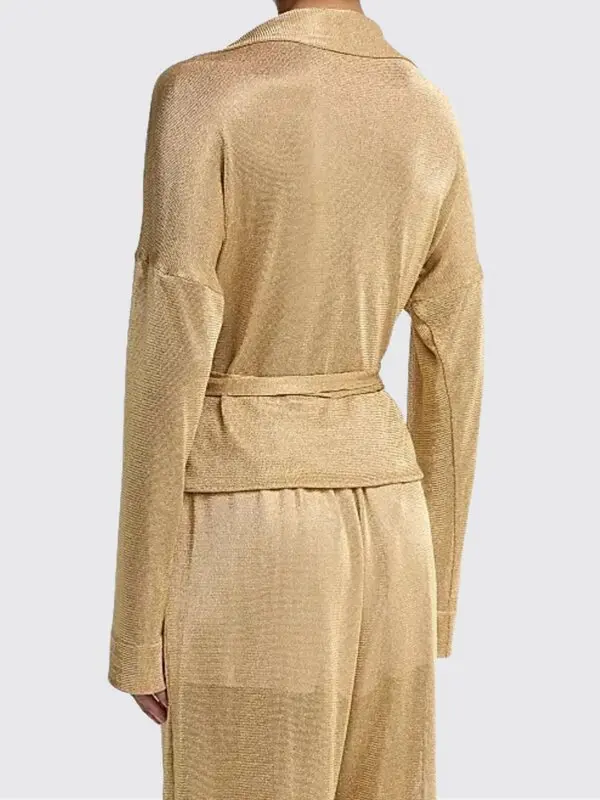 Alberta Ferretti Wrap Shirt In Viscose And Lurex With Rever Collar