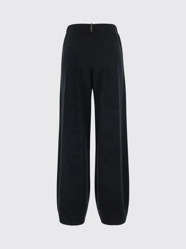 Fabiana Filippi Straight-leg Wool, Silk, And Cashmere Knit Trousers - Black