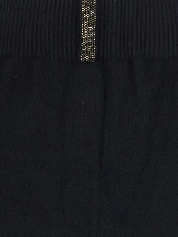 Fabiana Filippi Straight-leg Wool, Silk, And Cashmere Knit Trousers - Black