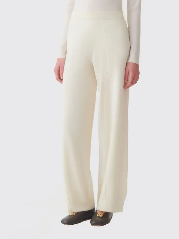 Fabiana Filippi Straight-leg Wool, Silk, And Cashmere Knit Trousers - Natural