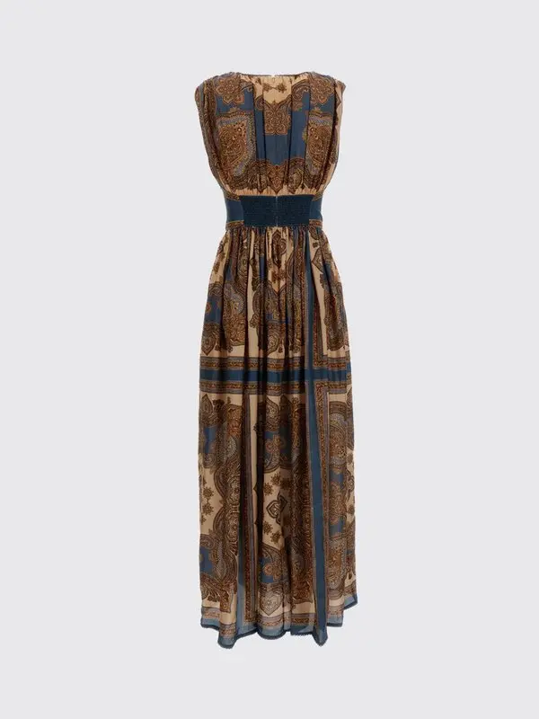 Zimmermann Mahon Ethnic-print Silk Maxi Dress With Off-the-shoulder Design - Navy
