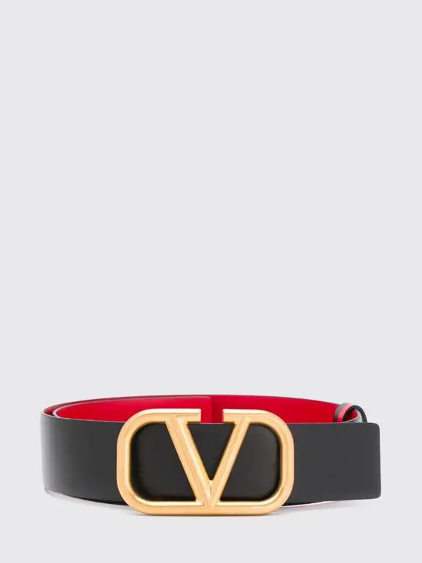 Valentino Garavani Vlogo Signature Reversible Smooth Calfskin Leather Belt - Black