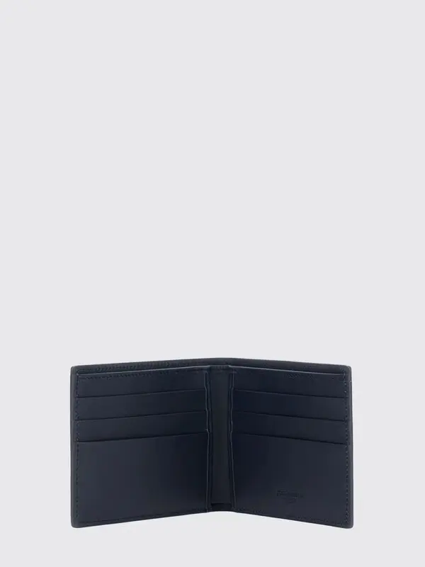 Dolce & Gabbana Grained Calfskin Bifold Wallet With Dg Monogram - Blue