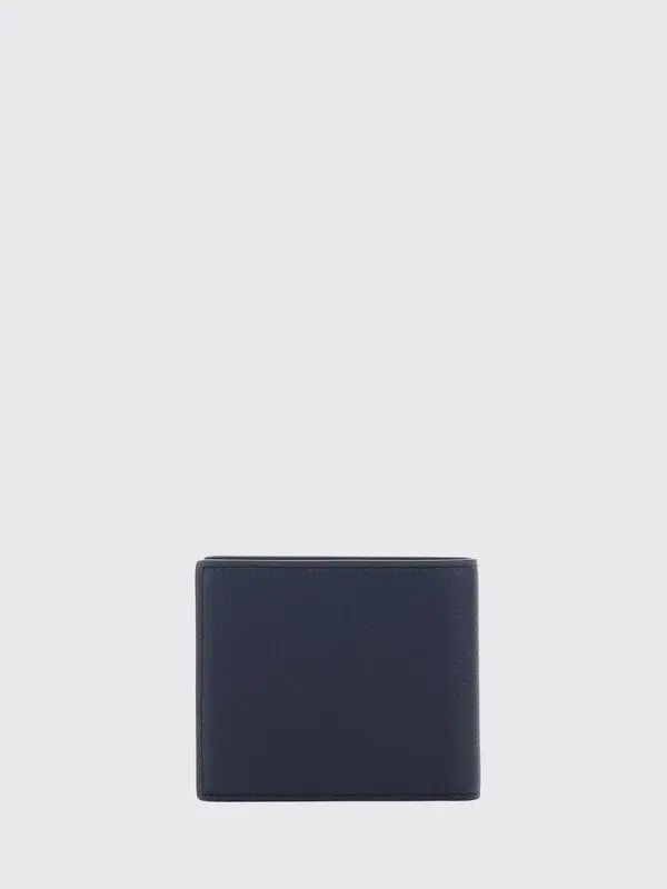 Dolce & Gabbana Grained Calfskin Bifold Wallet With Dg Monogram - Blue