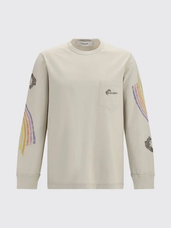 GOLDEN GOOSE Long-sleeved Cotton T-shirt With Contrast Logo