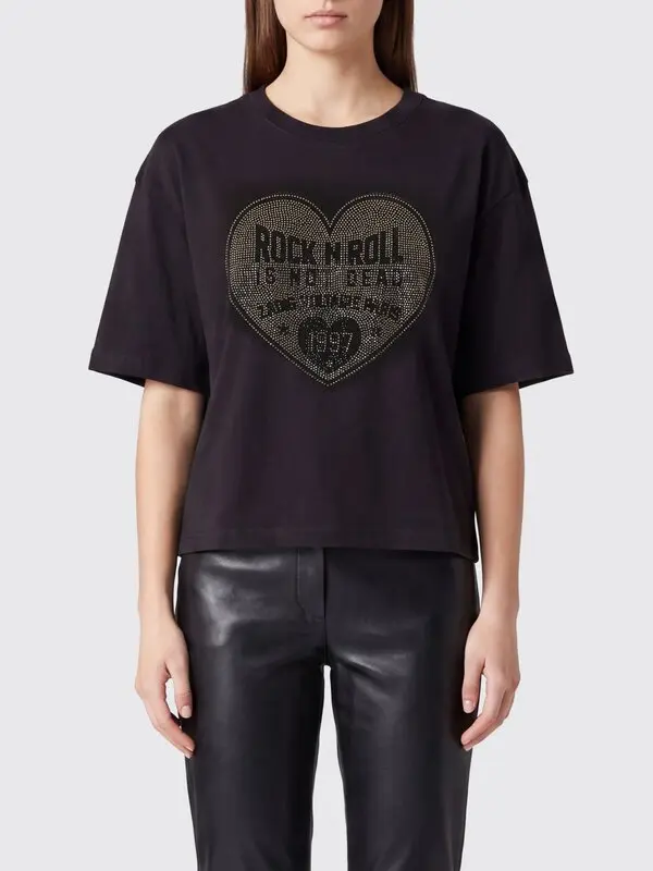 Zadig&Voltaire Cotton T-shirt With Print And Rhinestone Logo