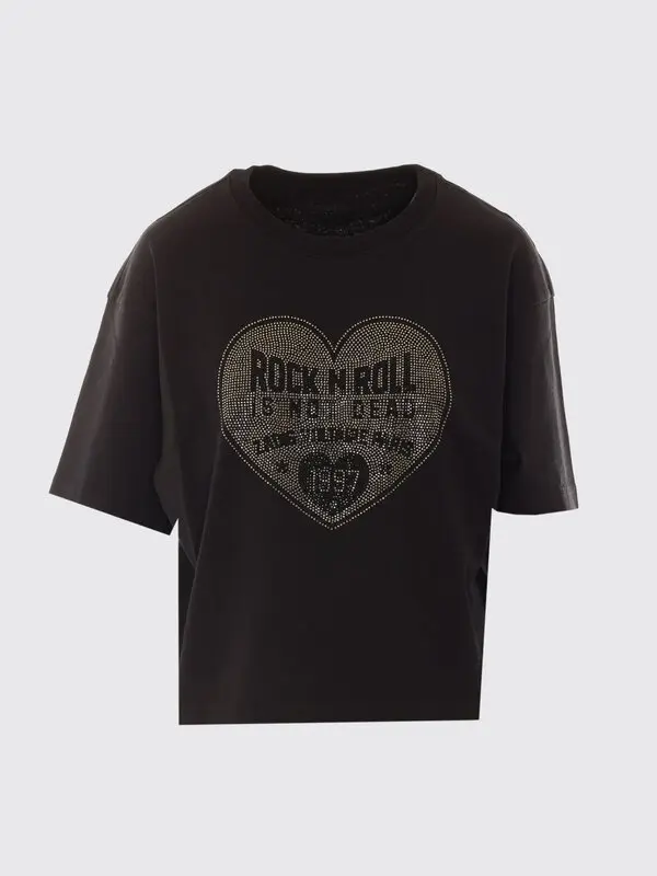 Zadig&Voltaire Cotton T-shirt With Print And Rhinestone Logo