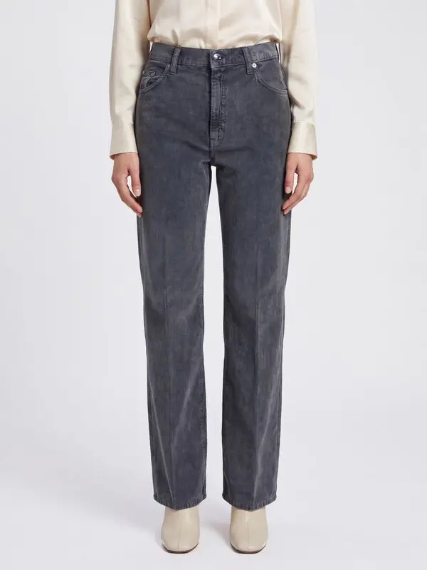 HAIKURE Clara Mid-rise Flared Corduroy Jeans - Grey