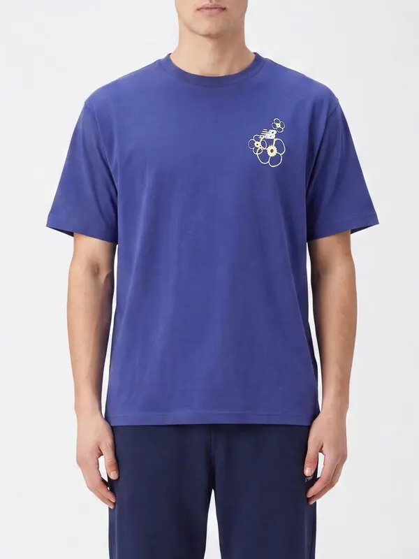 NEW BALANCE Graphic Print Cotton Blend T-shirt With Contrast Logo