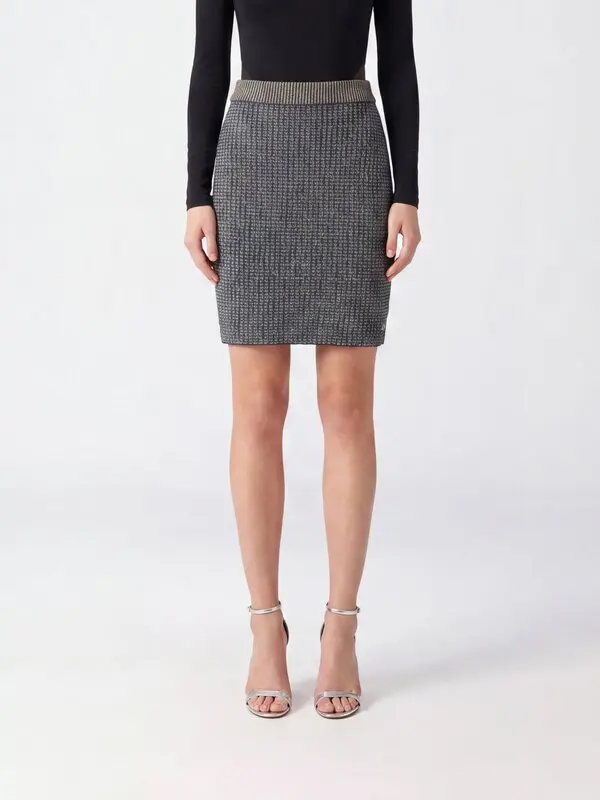 Balmain High-waisted Knit Mini Pencil Skirt With Sequin Embroidery