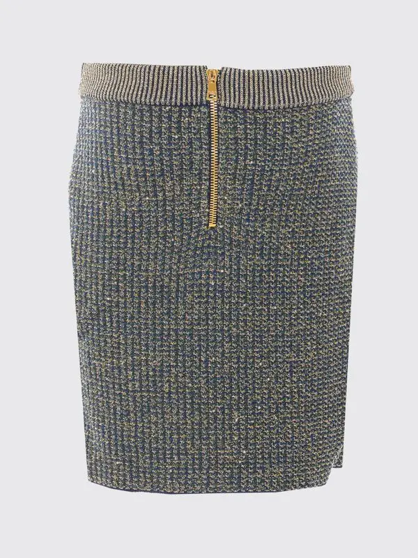 Balmain High-waisted Knit Mini Pencil Skirt With Sequin Embroidery