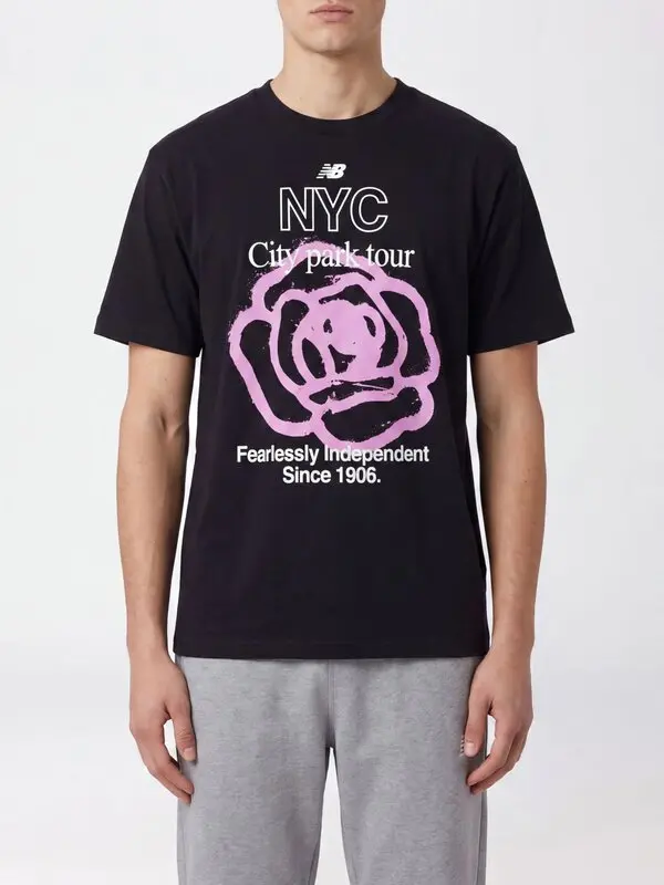 NEW BALANCE Crew Neck T-shirt In Cotton Blend With Printed Graphic Logo