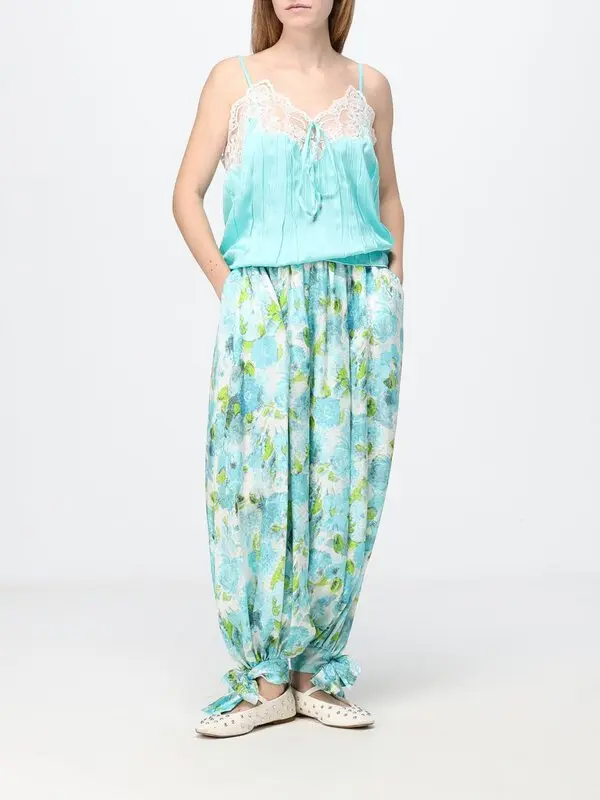 Chloé Floral Print Silk Wide-leg Trousers