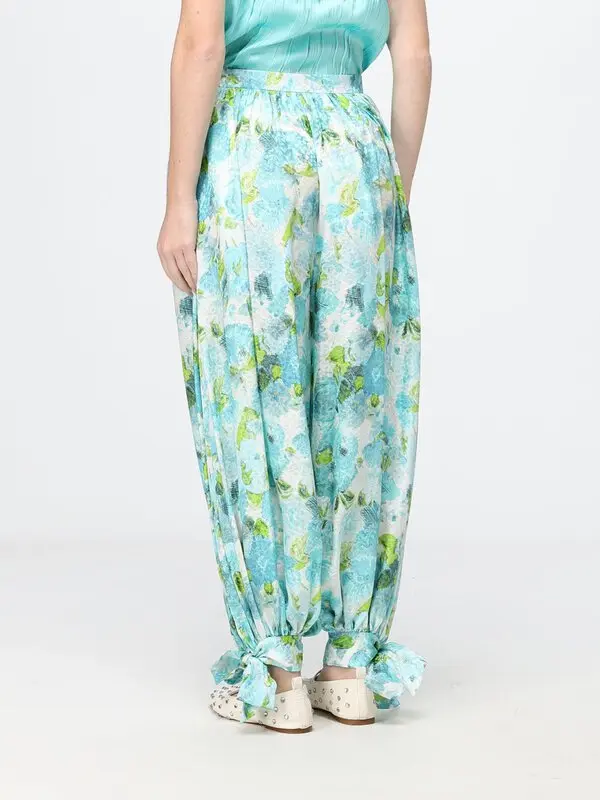 Chloé Floral Print Silk Wide-leg Trousers