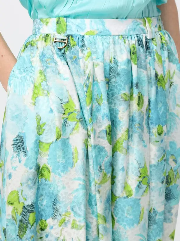 Chloé Floral Print Silk Wide-leg Trousers