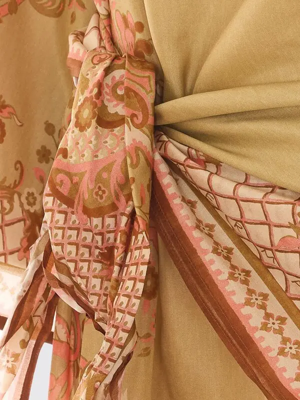 Zimmermann Paisley Print Silk Midi Tunic With A Knotted Waist