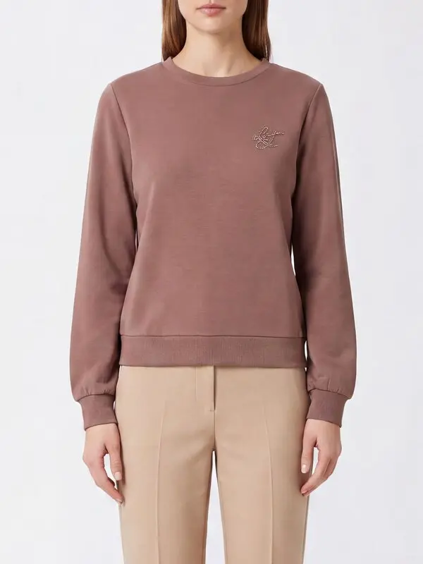 Liu Jo Crewneck Long-sleeved Jumper With Rhinestone Logo