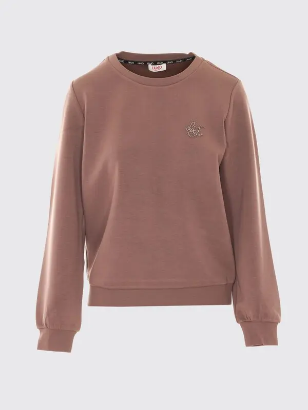 Liu Jo Crewneck Long-sleeved Jumper With Rhinestone Logo