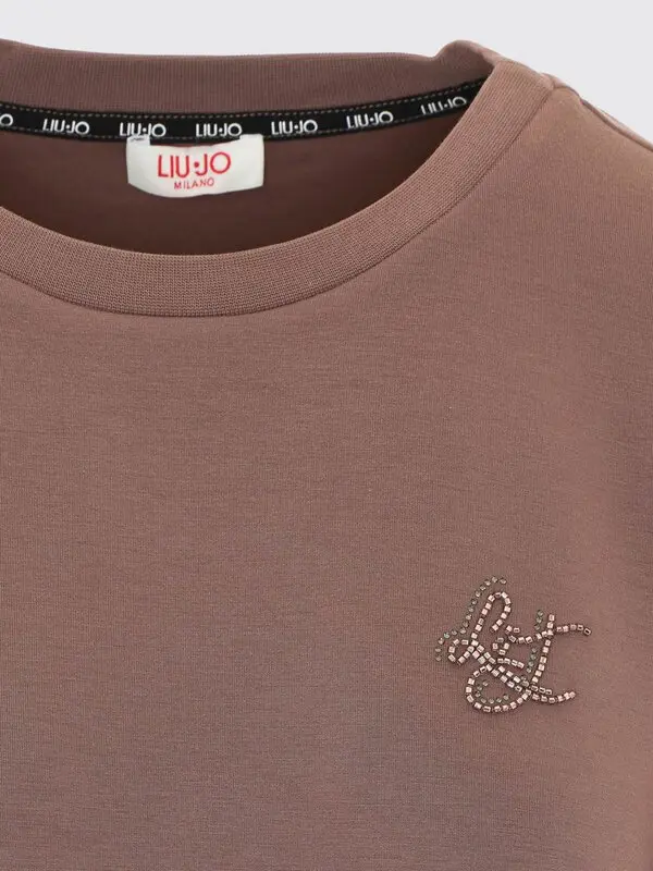 Liu Jo Crewneck Long-sleeved Jumper With Rhinestone Logo