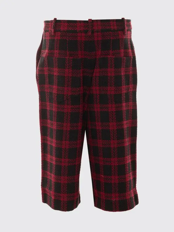 Pinko Cropped High-waisted Plaid Wool-blend Shorts With Belt Loops