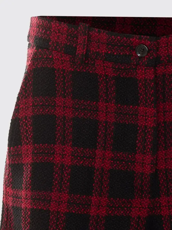 Pinko Cropped High-waisted Plaid Wool-blend Shorts With Belt Loops