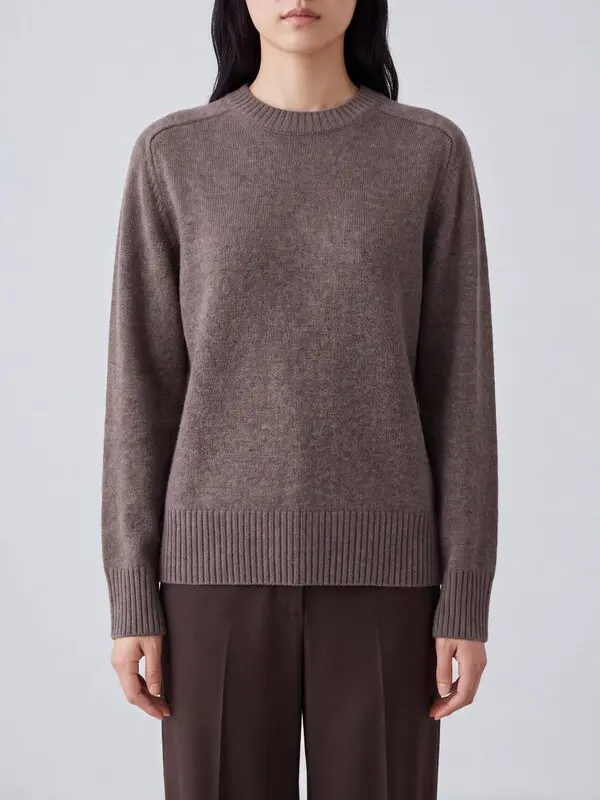 Loulou De Saison Crewneck Jumper In Pure Cashmere - Brown