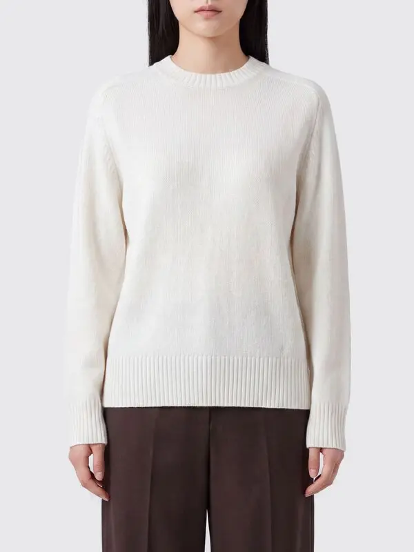 Loulou De Saison Crewneck Jumper In Pure Cashmere - White